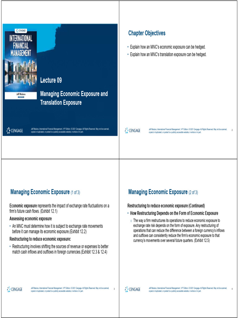Managing Economic and Translation Exposure | PDF | Hedge (Finance ...
