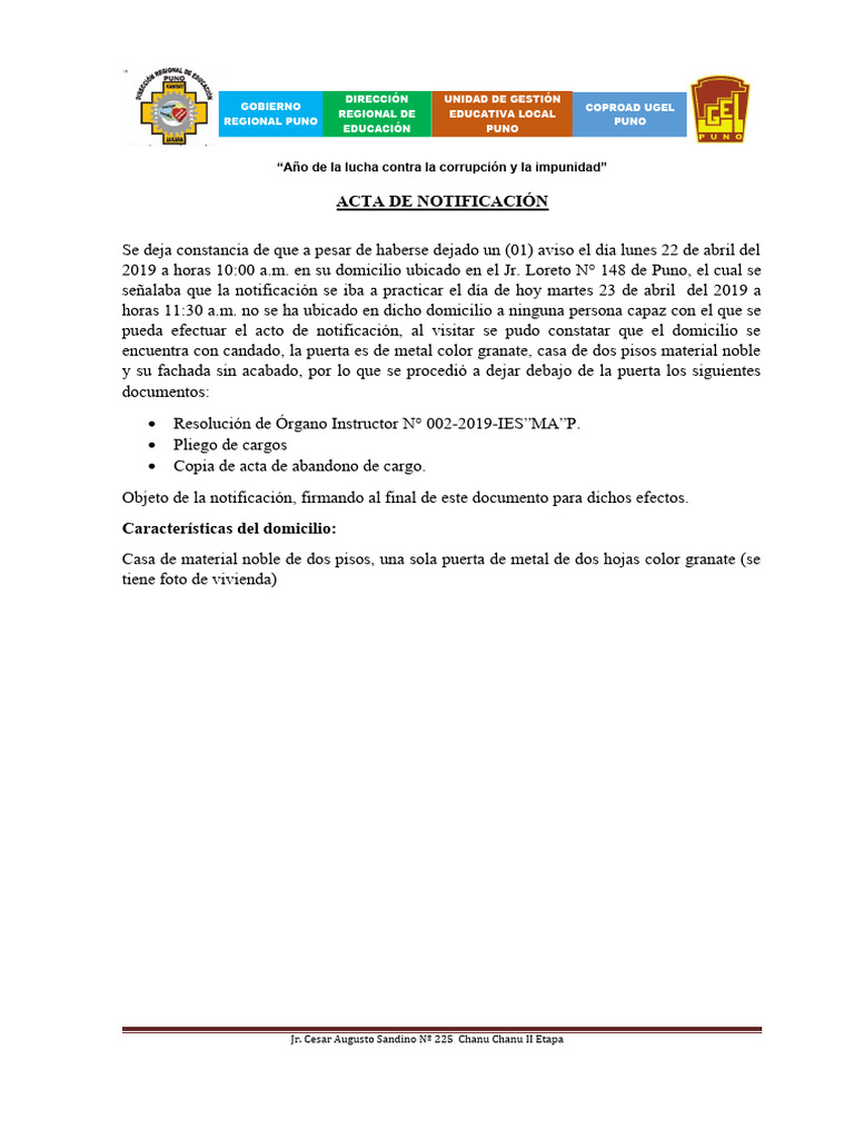 Modelo de Aviso de Notif. | PDF
