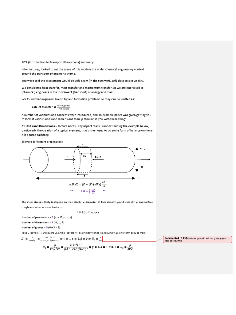 1ITP Summary Term 1 Fluid Flow 2023 | PDF | Fluid Dynamics | Pressure