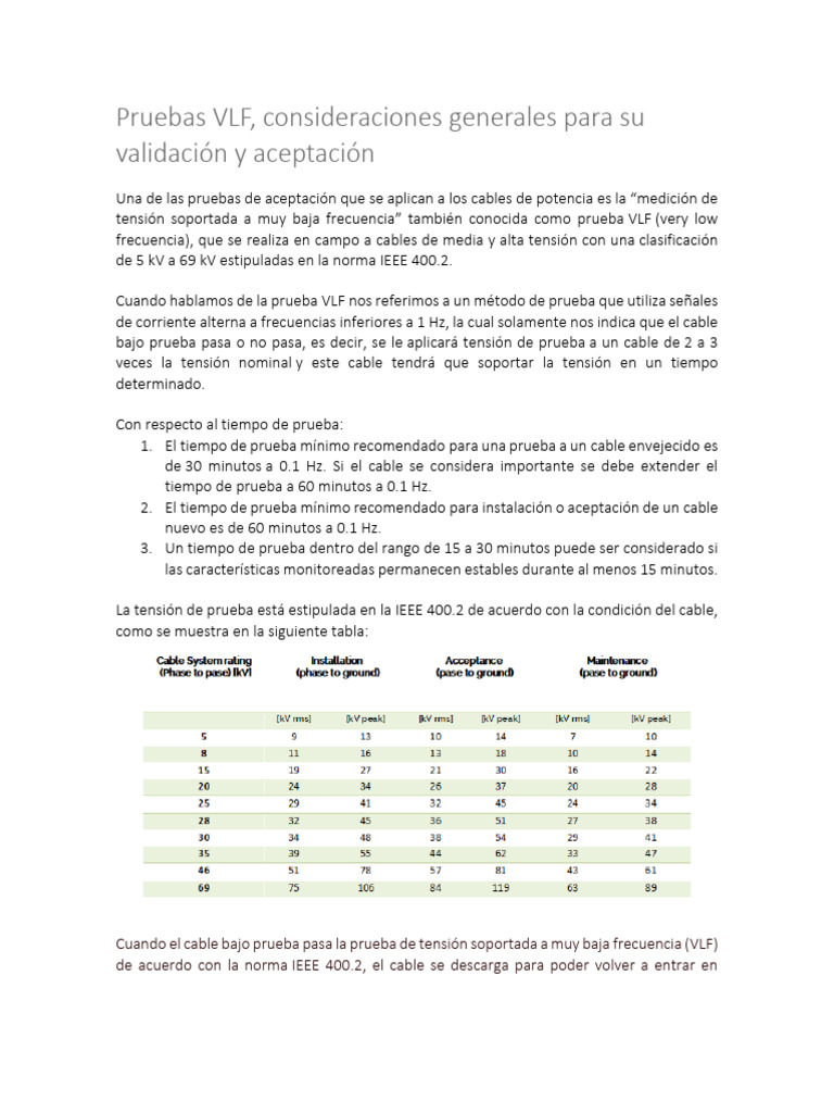 Pruebas VLF | PDF