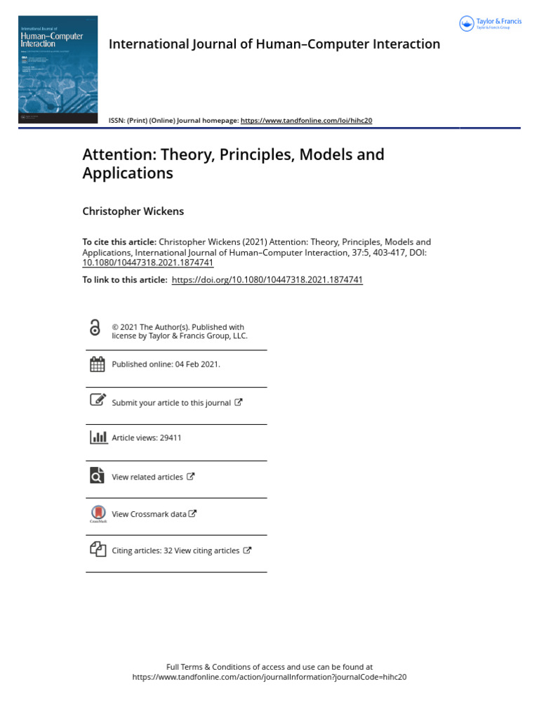 Attention Theory Principles Models And Applications Pdf Attention