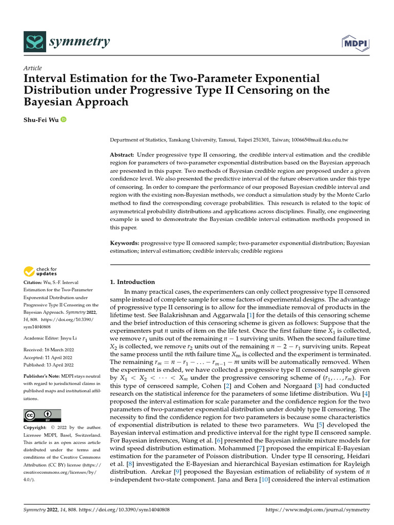 Interval Estimation For The Two-Parameter Exponential Distribution ... Interval Estimation For The Two-Parameter Exponential Distribution ...