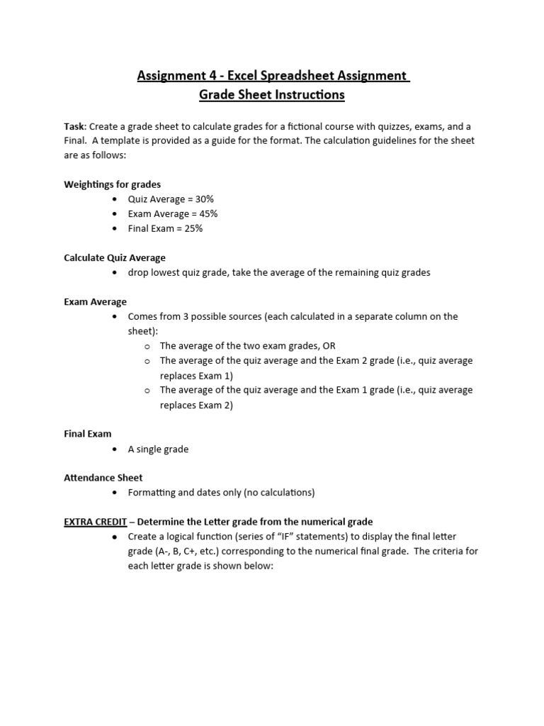 3.1 - Excel Spreadsheet Assignment #2 Instructions | PDF