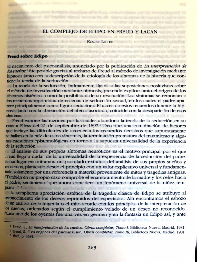 El Complejo de Edipo en Freud y Lacan | PDF | Jacques Lacan | Complejo ...