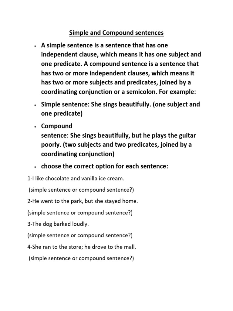 Compound Sentences | PDF | Semantic Units | Syntax