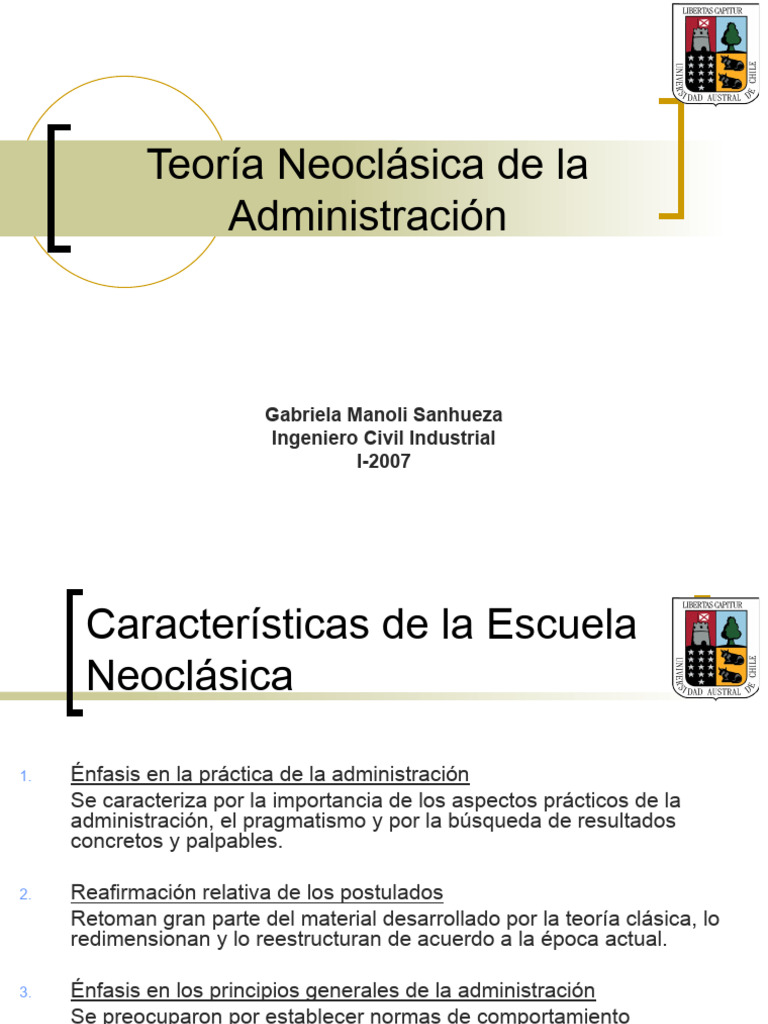 Teor A Neocl Sica | PDF | Planificación | Toma de decisiones
