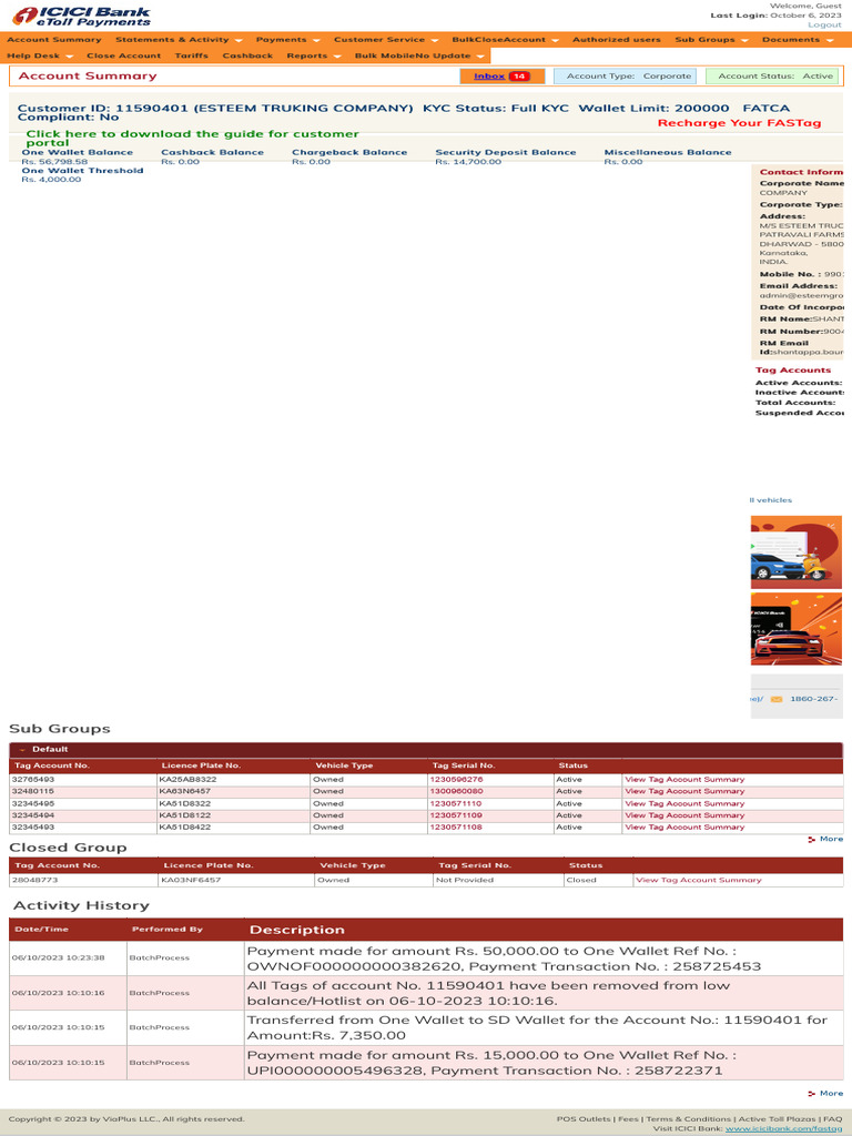 ICICI Bank - Account Summary | PDF | Credit Card | Banking Technology