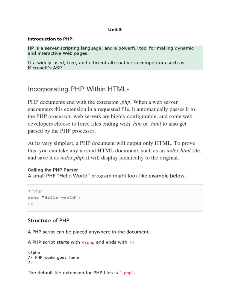 UNIT 3-Ost | PDF | Php | Control Flow