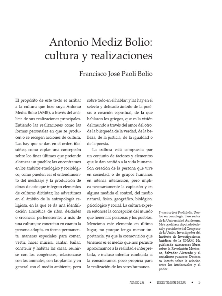 Antonio Mediz Bolio - Cultura y Realizaciones | PDF | México | Misión ...