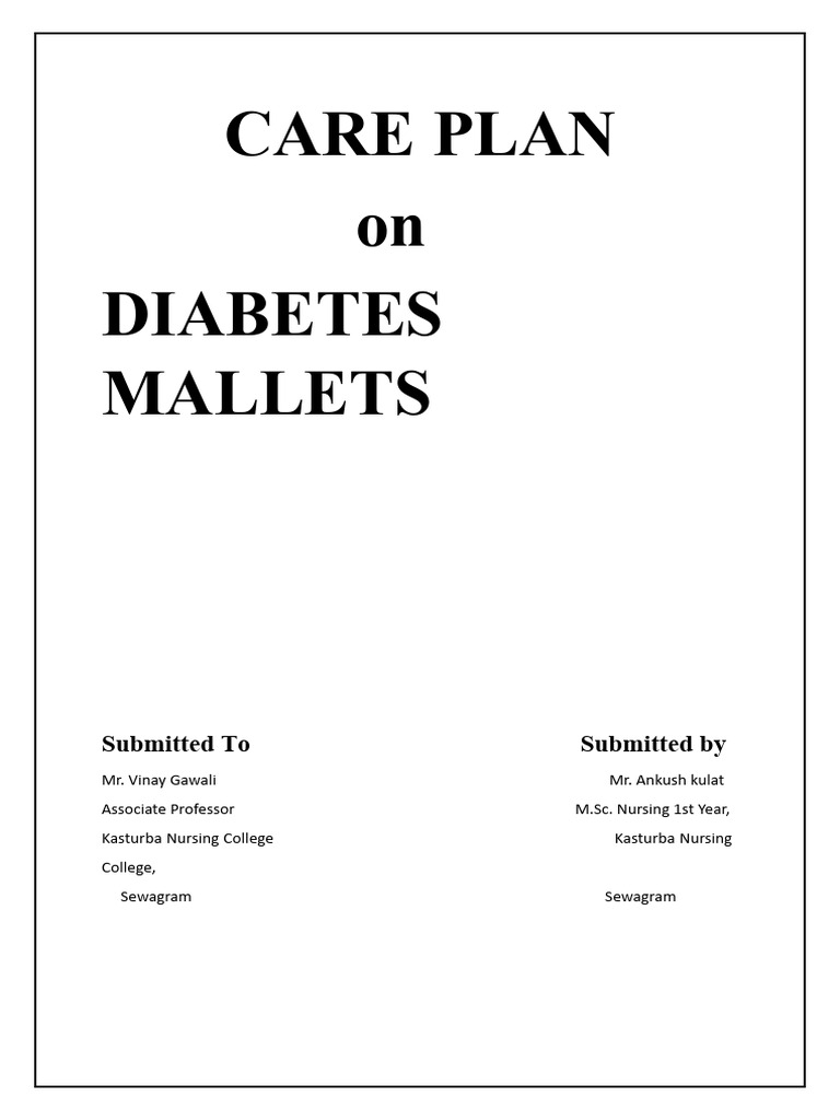 CARE PLAN DM Urban | PDF | Diabetes | Hygiene