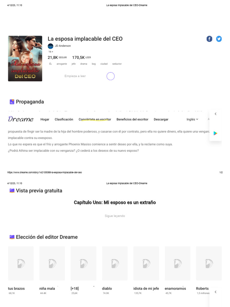 La Esposa Implacable Del CEO-Dreame | PDF