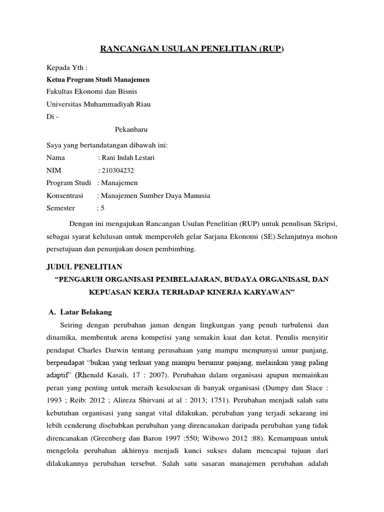 Rancangan Usulan Penelitian | PDF