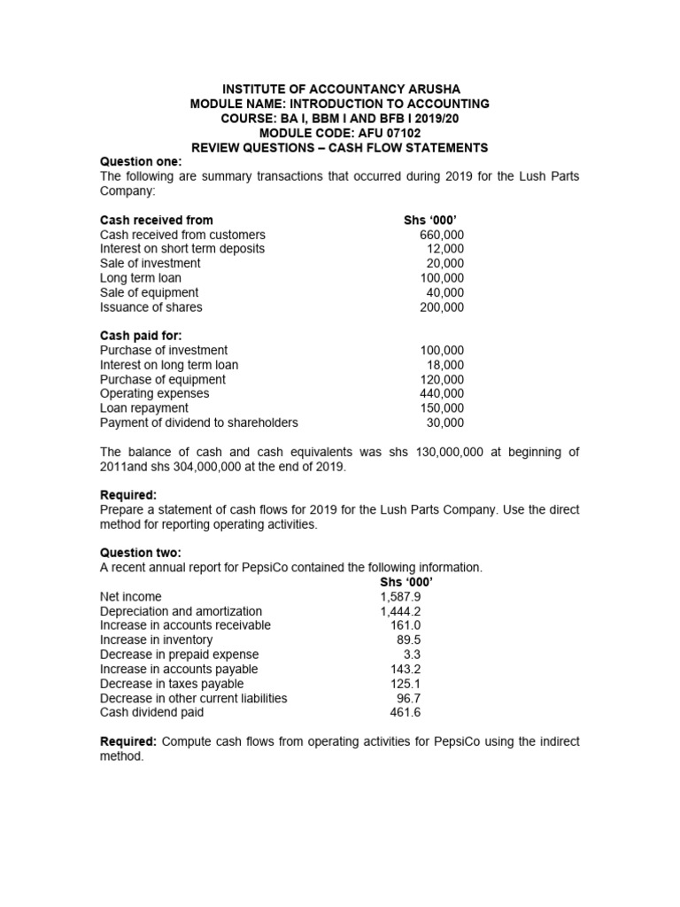 Cash Flow Statement Preparation Guide | PDF | Expense | Cash Flow Statement