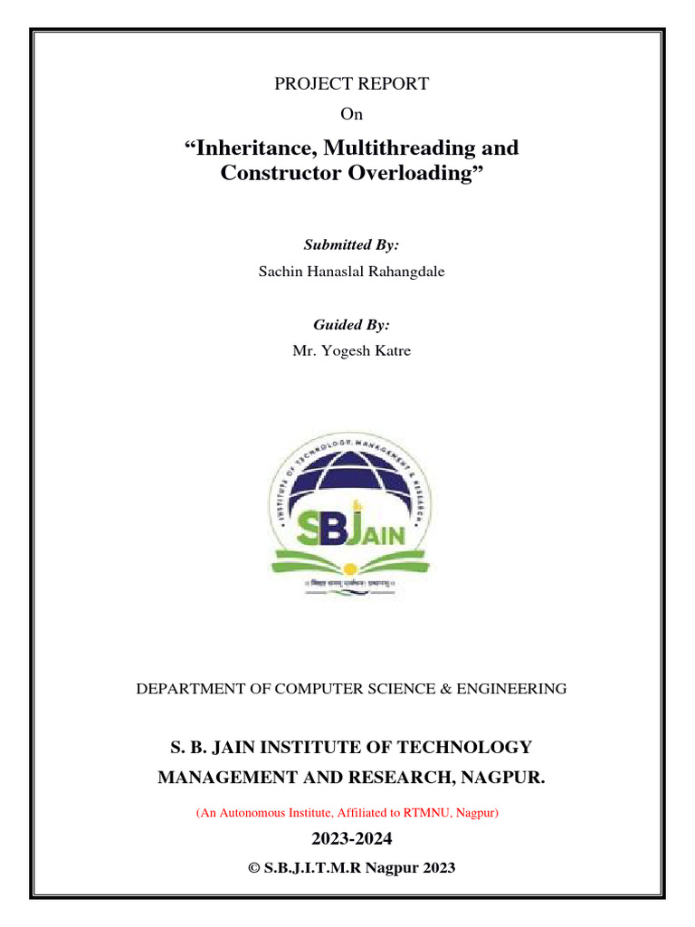 Cs23d017 Oops Project Pdf Inheritance Object Oriented Programming Class Computer