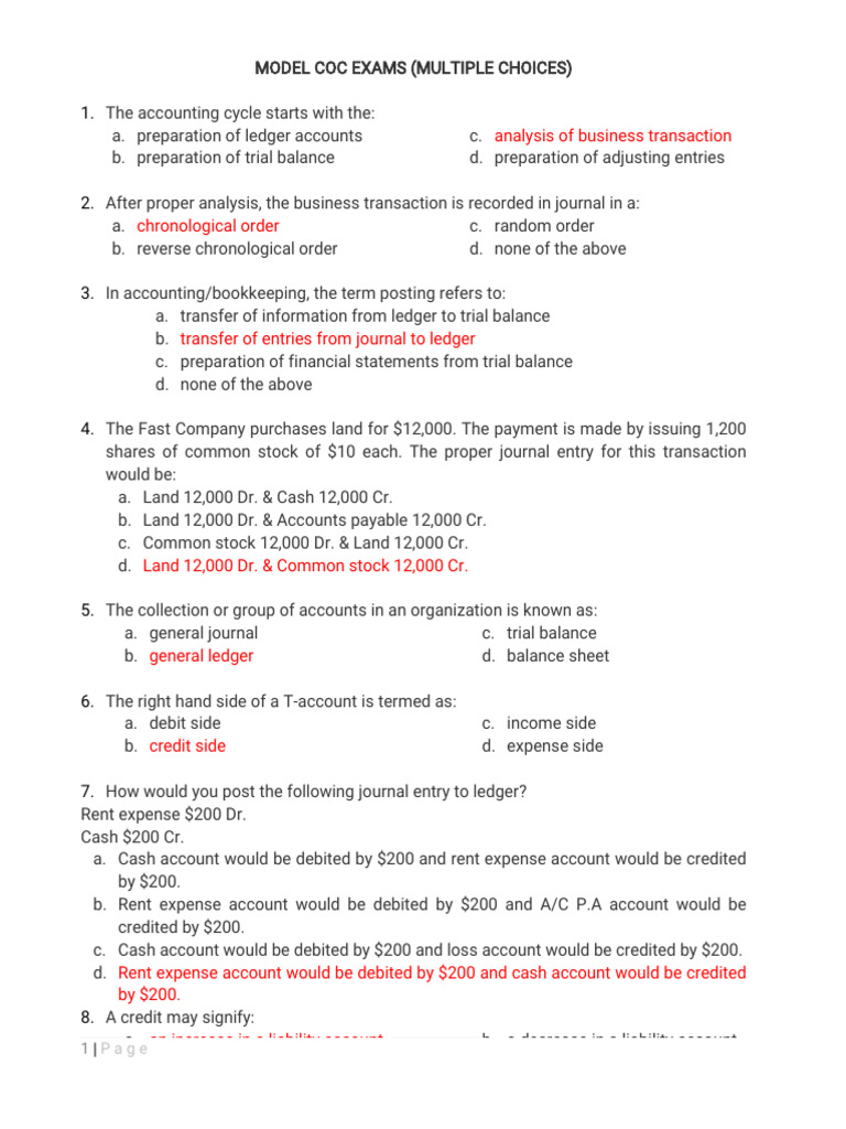 Exit Exam Model Questions | PDF