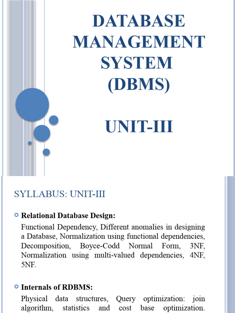 DBMS Unit-3 (Functional Dependency) | PDF | Databases | Relational Database
