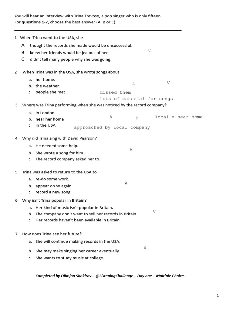 Day One - Multiple Choice | PDF