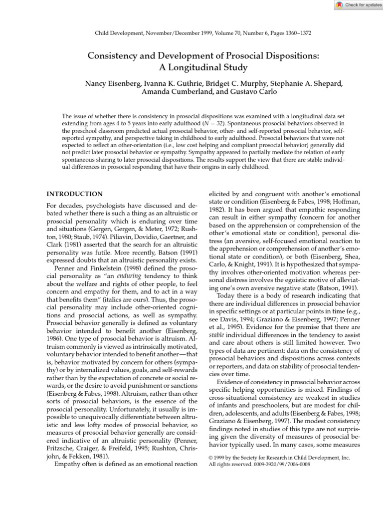 Child Development - 2003 - Eisenberg - Consistency and Development of ... Child Development - 2003 - Eisenberg - Consistency and Development of ...
