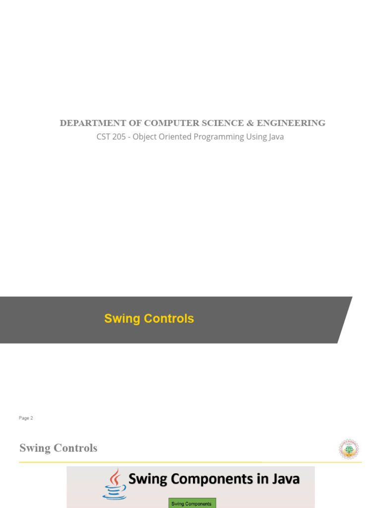 Overview of Swing Controls in Java | PDF | Page Layout | Parameter (Computer Programming)