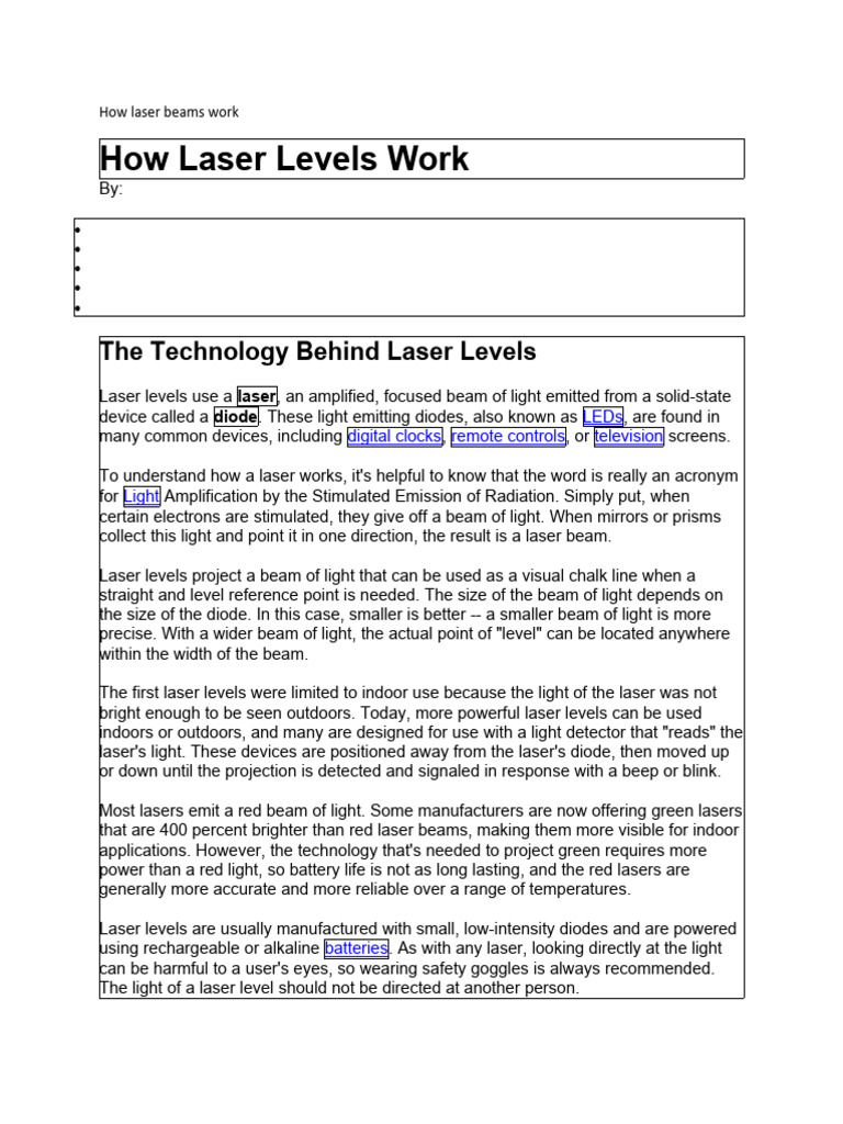 How Laser Beams Work | PDF