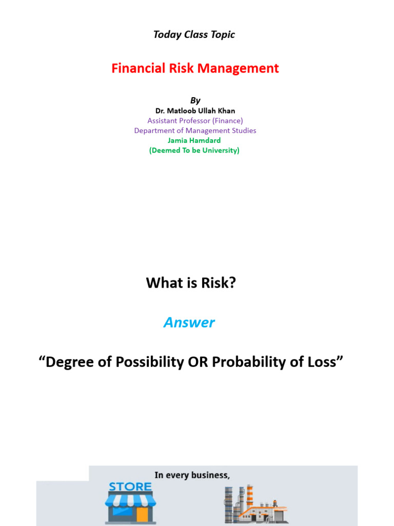 L-1-Risk Managemnt | PDF