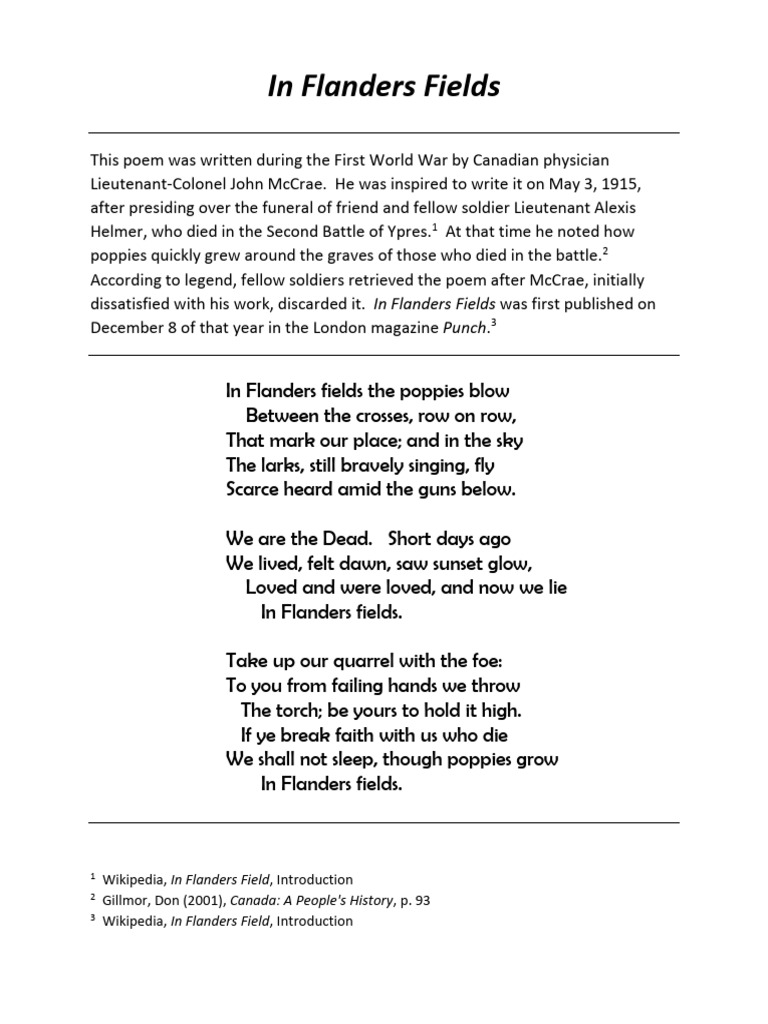 In Flanders Fields | PDF