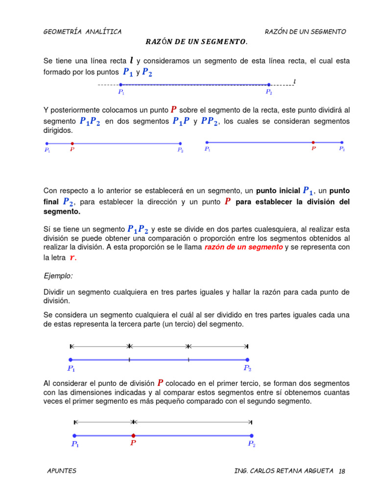4 Razon de Un Segmento | PDF | Ecuaciones | Geometría analítica