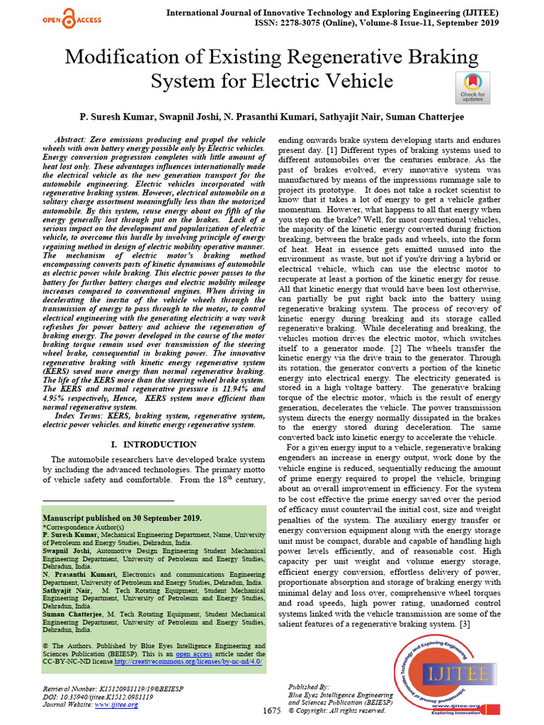 Modification of Existing Regenerative Braking System For Electric ...