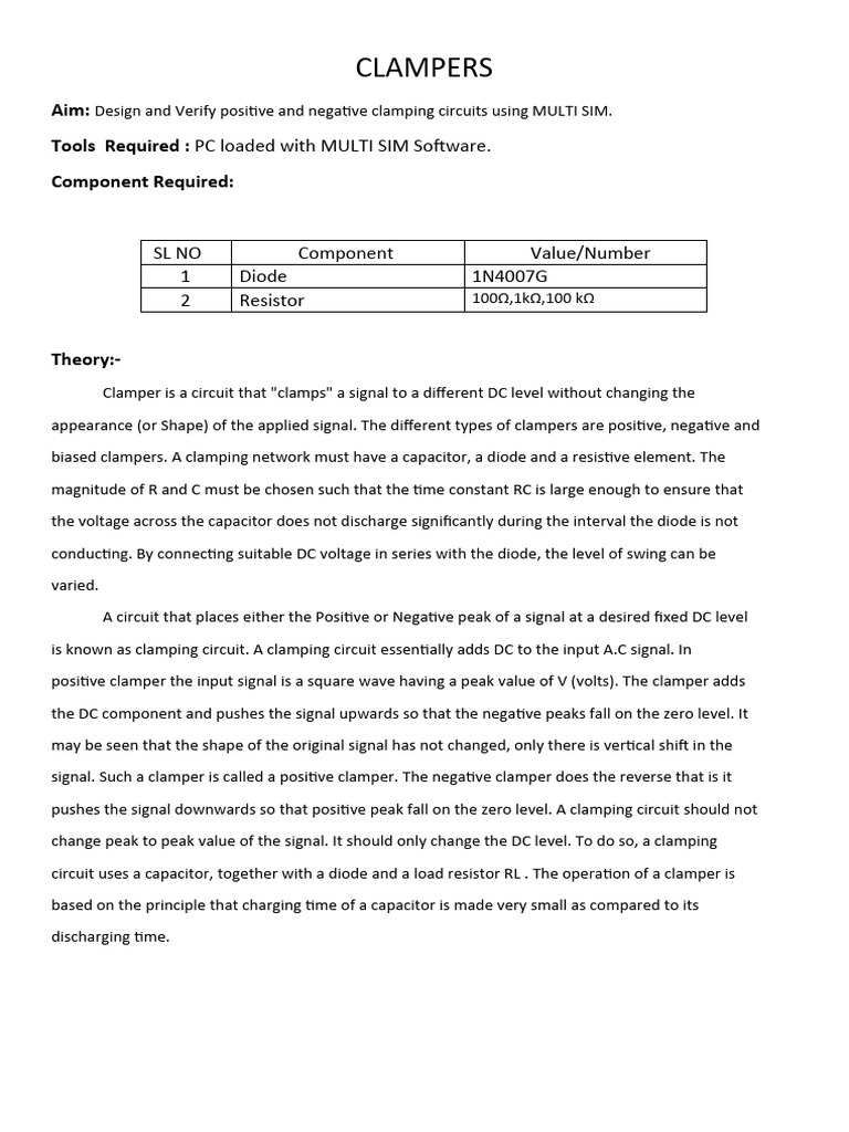 Clamper EPC LAB Updated Latest4.12.23 | PDF | Electromagnetism ...