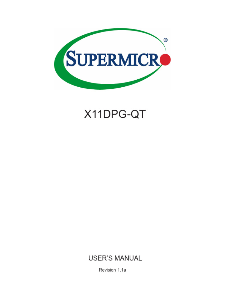 Supermicro X11DPG-QT | PDF | Booting | Bios