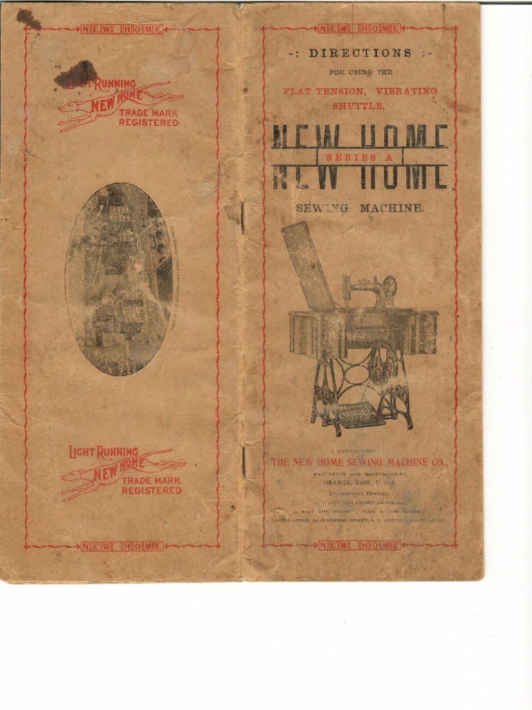 New Home Series A Sewing Machine Instructions | PDF