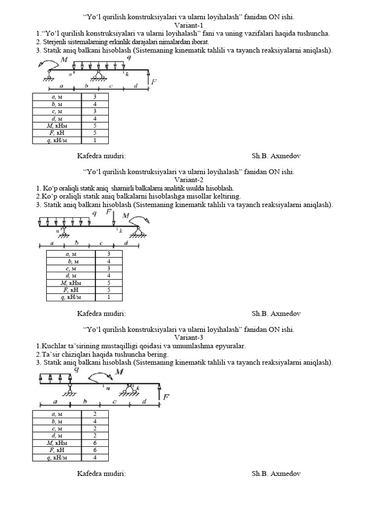 Oraliq Nazorat Ishi (YQKvaUL) | PDF