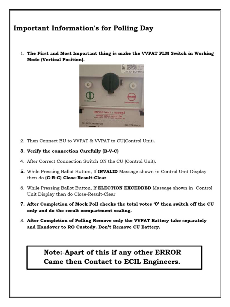 Polling Day Informations | PDF