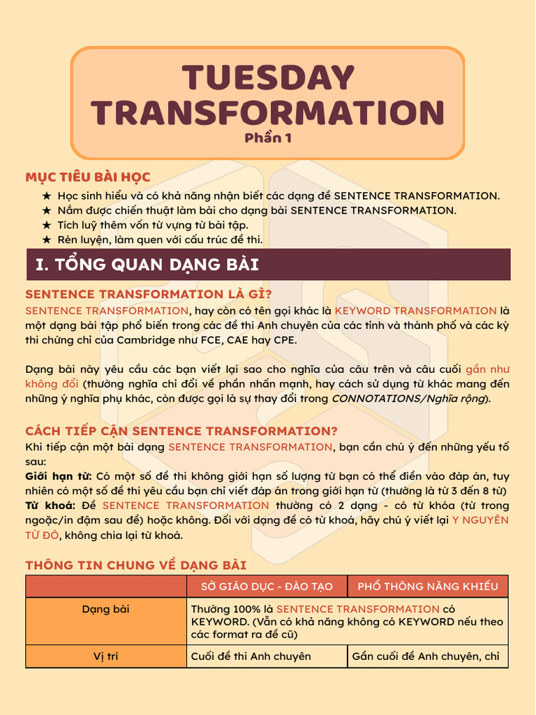 (2SG Gen 4) Tuesday Transformation | PDF