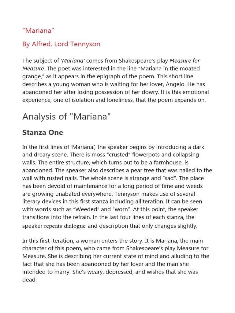 Mariana | PDF | Poetry