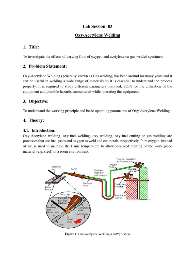 Lab Session 03 - Oxy-Acetylene Welding | PDF | Construction | Welding
