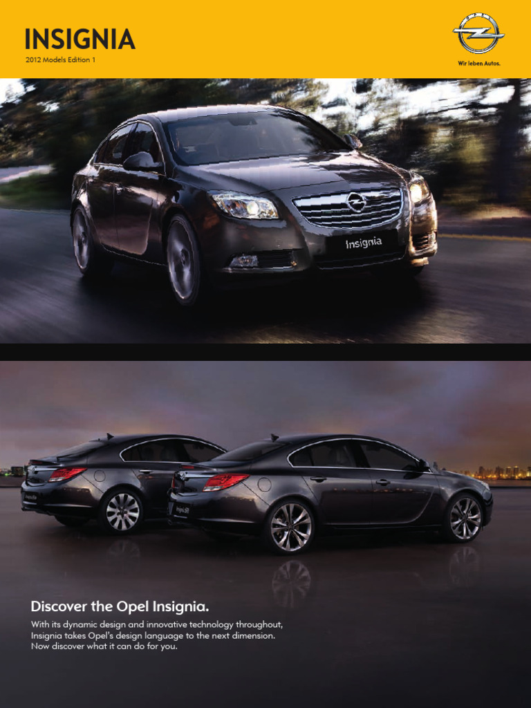 2012 Opel Insignia Models Overview | PDF | Four Wheel Drive | Headlamp