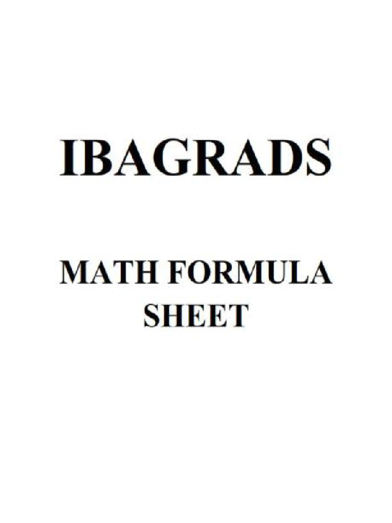 IBA Math Formula Sheet JPG | PDF