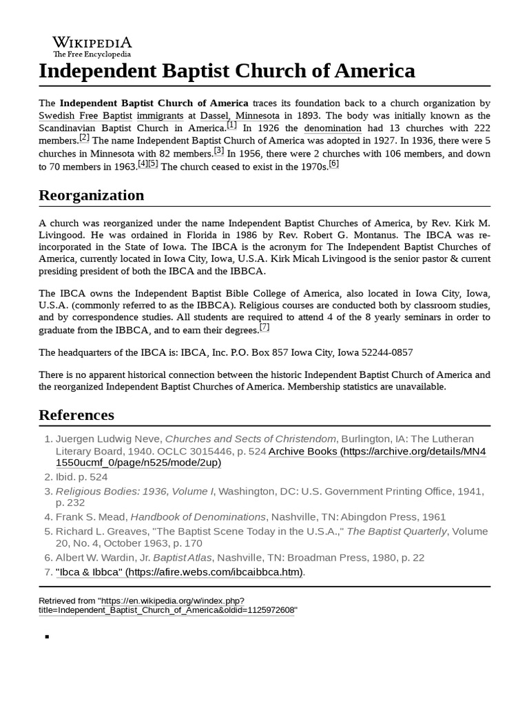 Independent Baptist Church of America | PDF | Abrahamic Religions ...