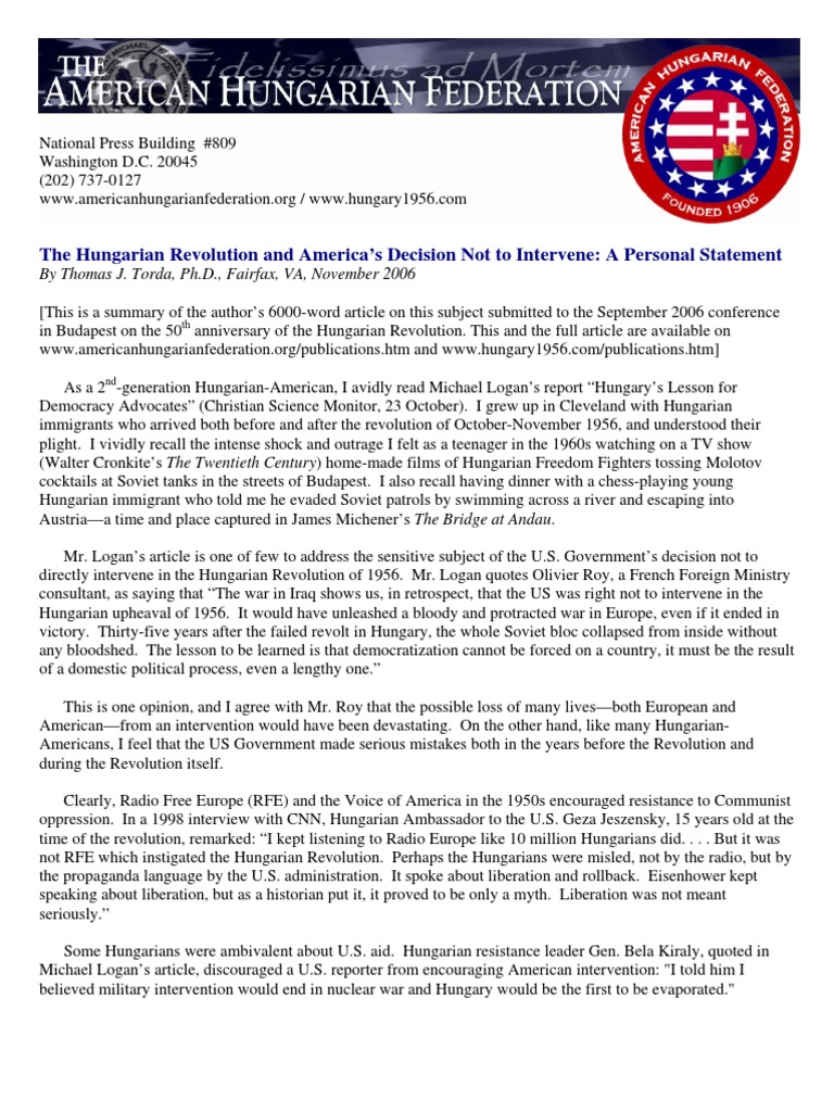 1956 Revolution - Thomas Torda | PDF | Hungary | International Relations