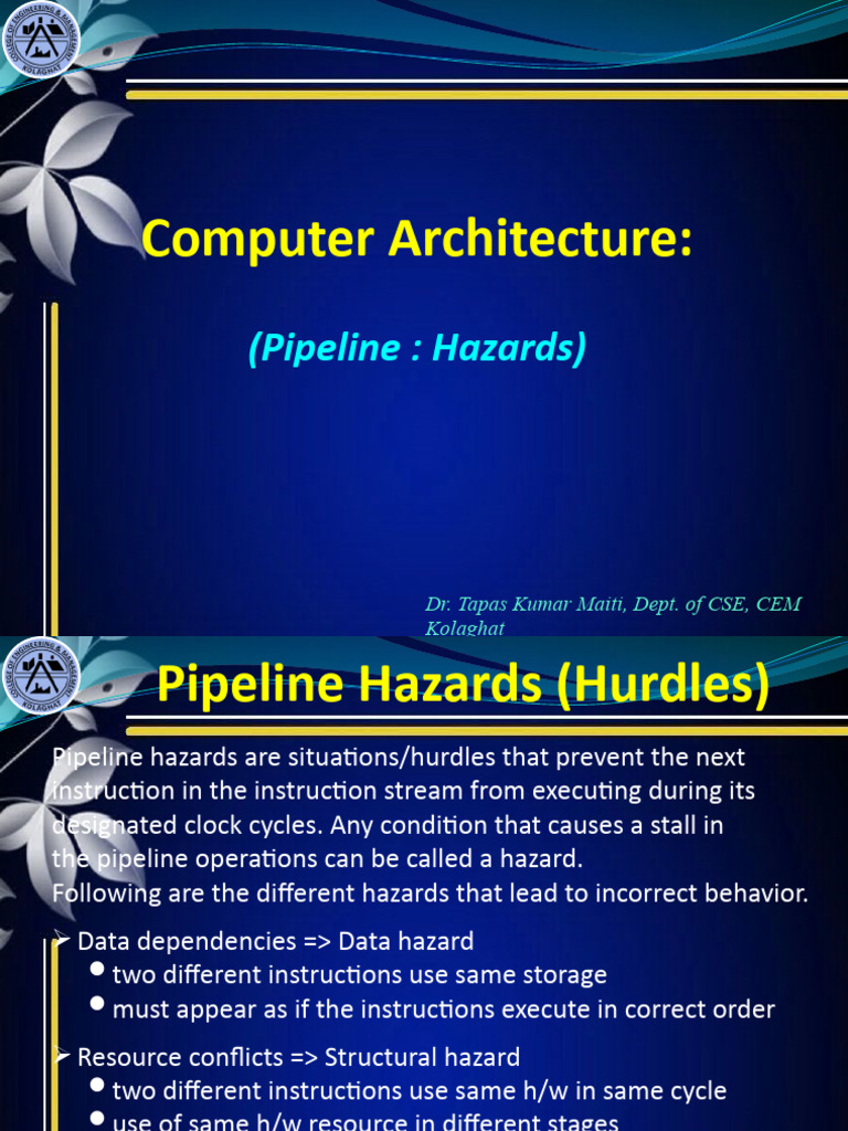 CA Slides#5 Pipeline Hazards | PDF | Office Equipment | Computer Architecture