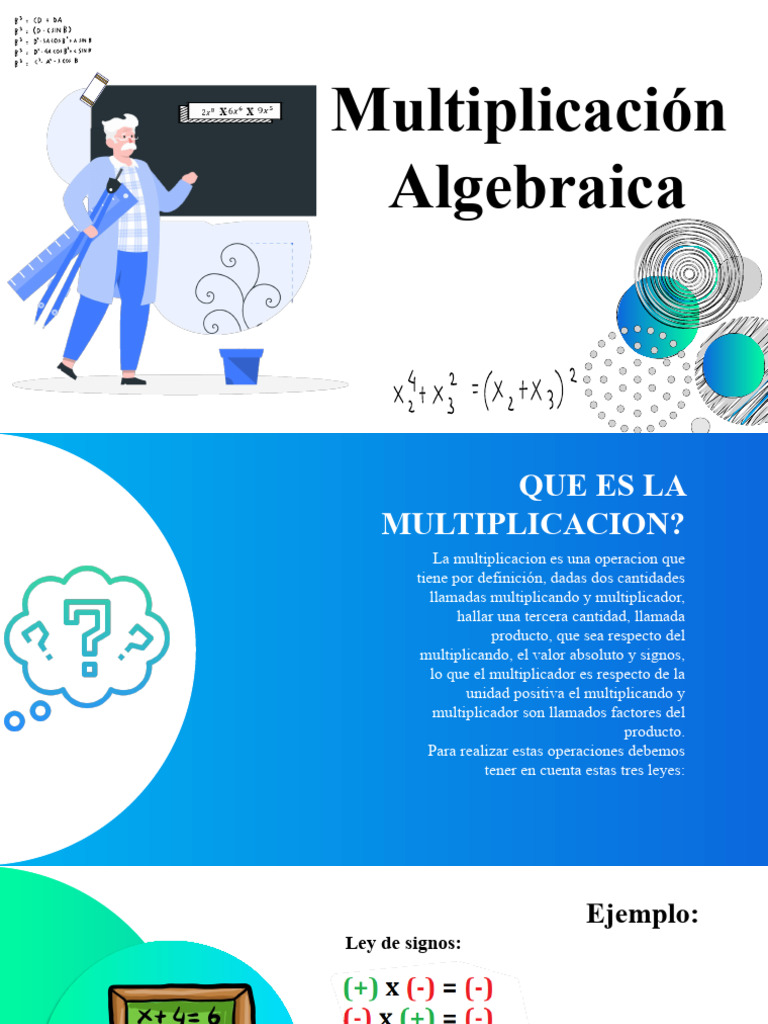 Matematica Exposicion Multiplicacion Algebraica | PDF