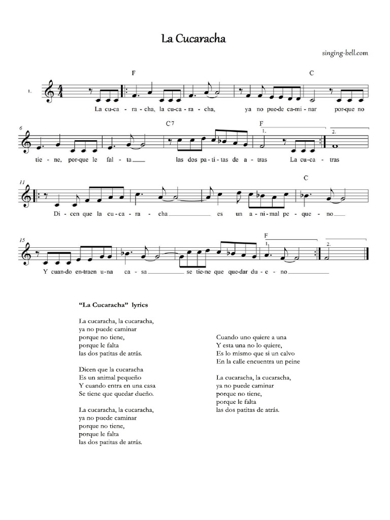 La Cucaracha: Letra y Significado | PDF