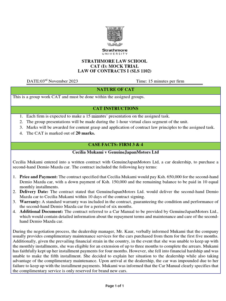 Case Facts - Firms 3 4 | PDF | Business Law | Business