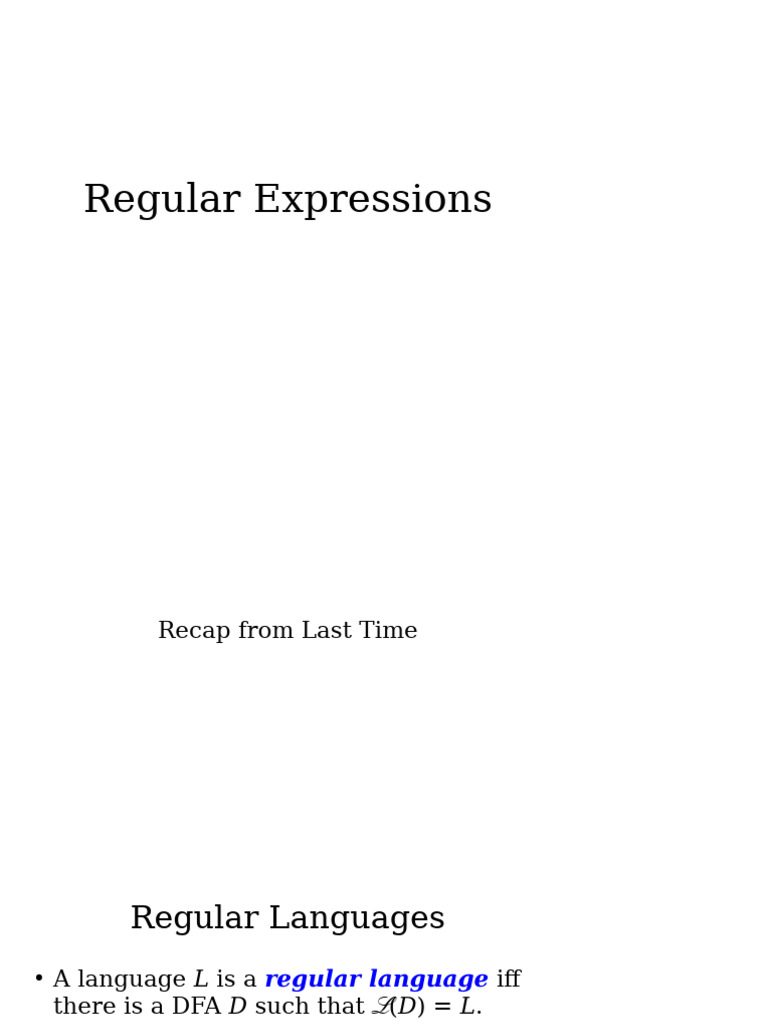 Lecture Slides Regular Expressions | PDF | Theoretical Computer Science | Syntax (Logic)