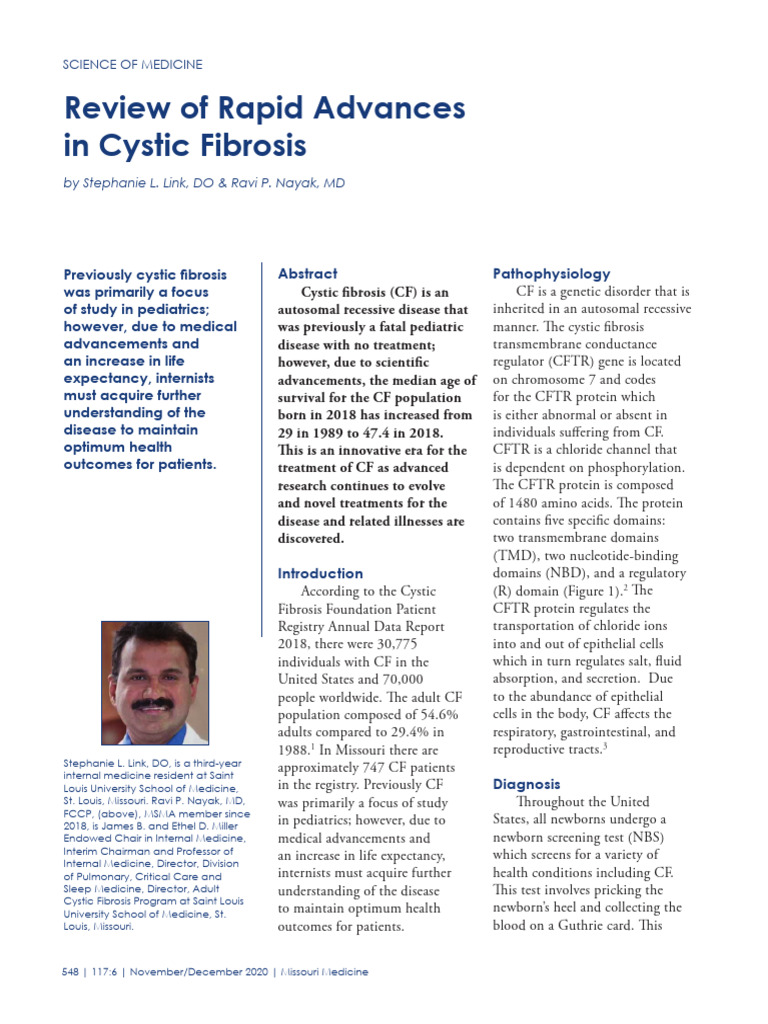 Review of Rapid Advances in Cystic Fibrosis | PDF | Clinical Medicine ...