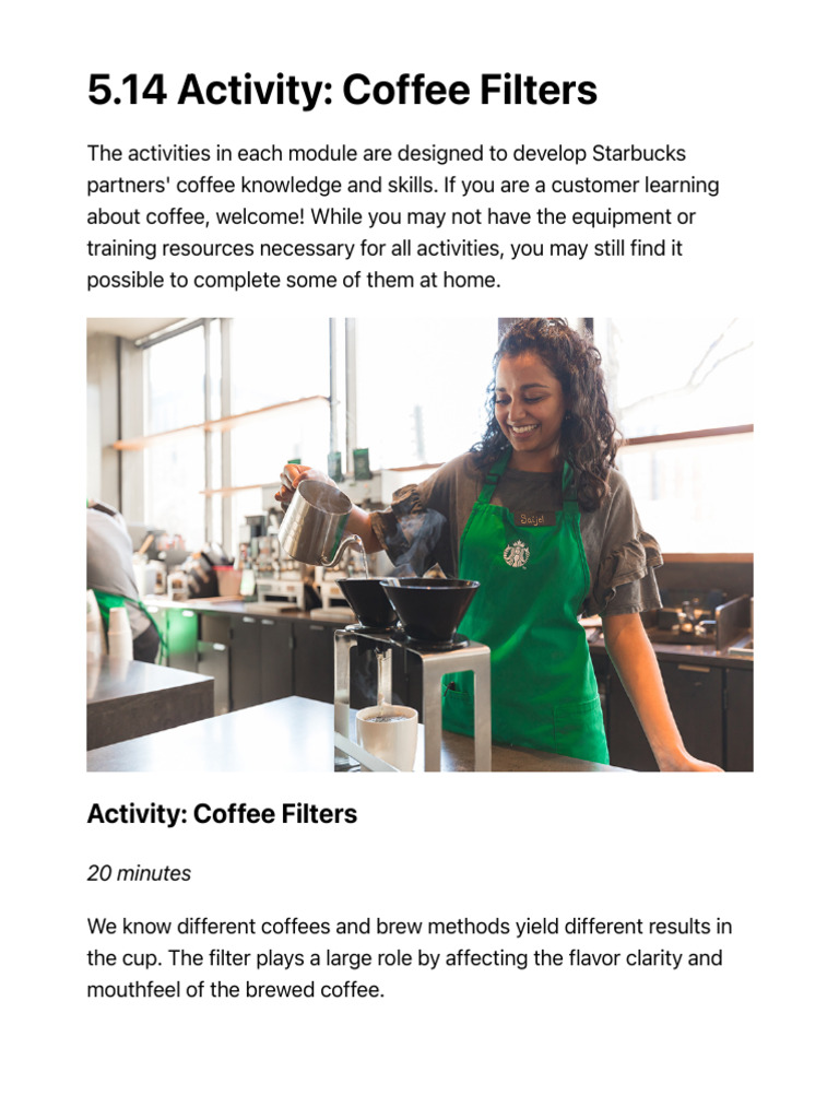 5.14 Activity - Coffee Filters - 5.14 Activity - Coffee Filters - CA300BC Courseware - SGA Asia ...