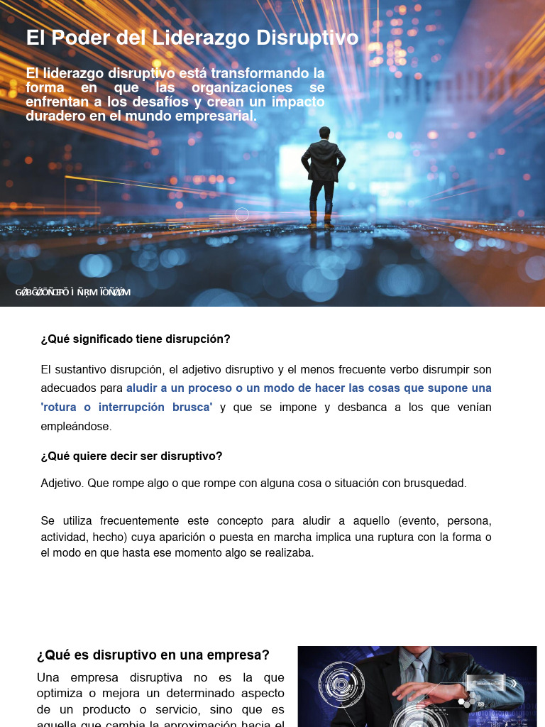 Tema El Poder Del Liderazgo Disruptivo | PDF | Liderazgo | Innovación