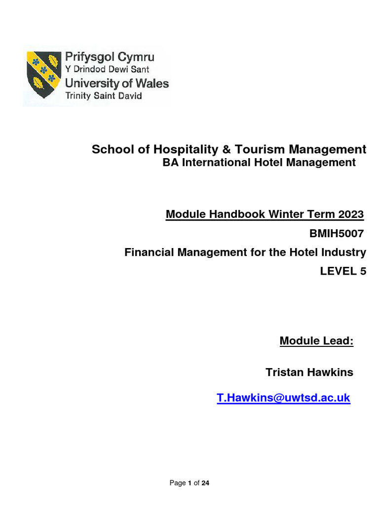 Financial Management Module Handbook Winter 2023 | PDF | Theory ...