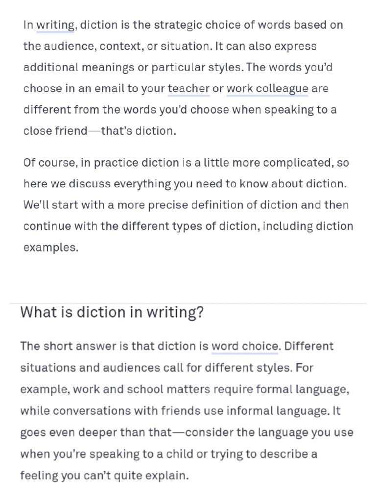 Diction and Its Types | PDF